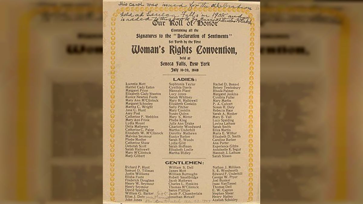 Declaración de Seneca Falls: 175 años de la primera convención sobre ...