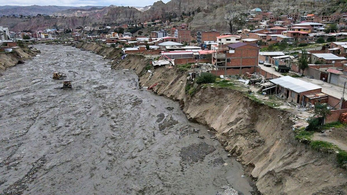 Mud avalanche causes damage to homes in the community of La Paz in Bolivia