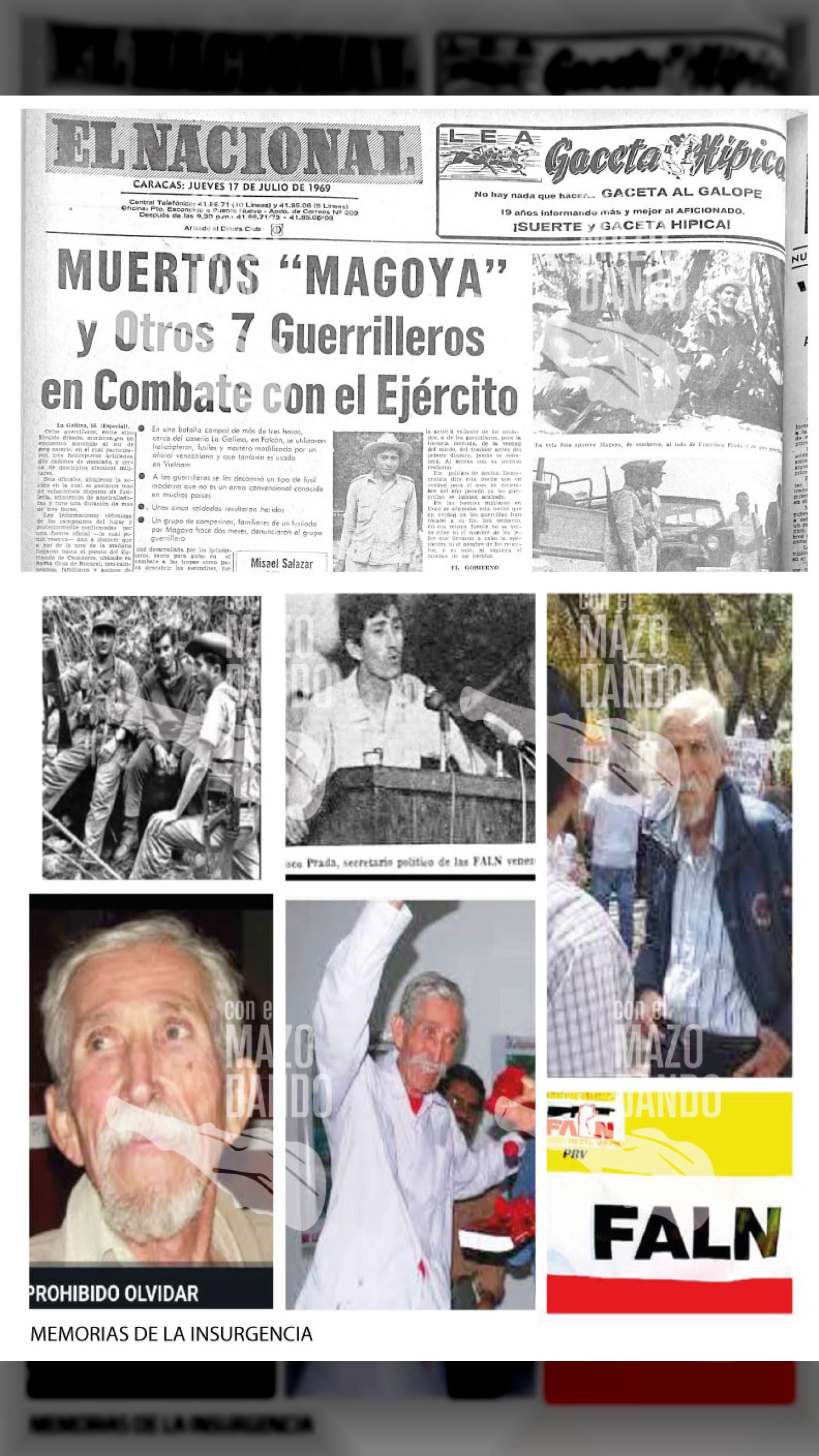 “Magoya” and seven other guerrilla fighters killed in combat with the Army