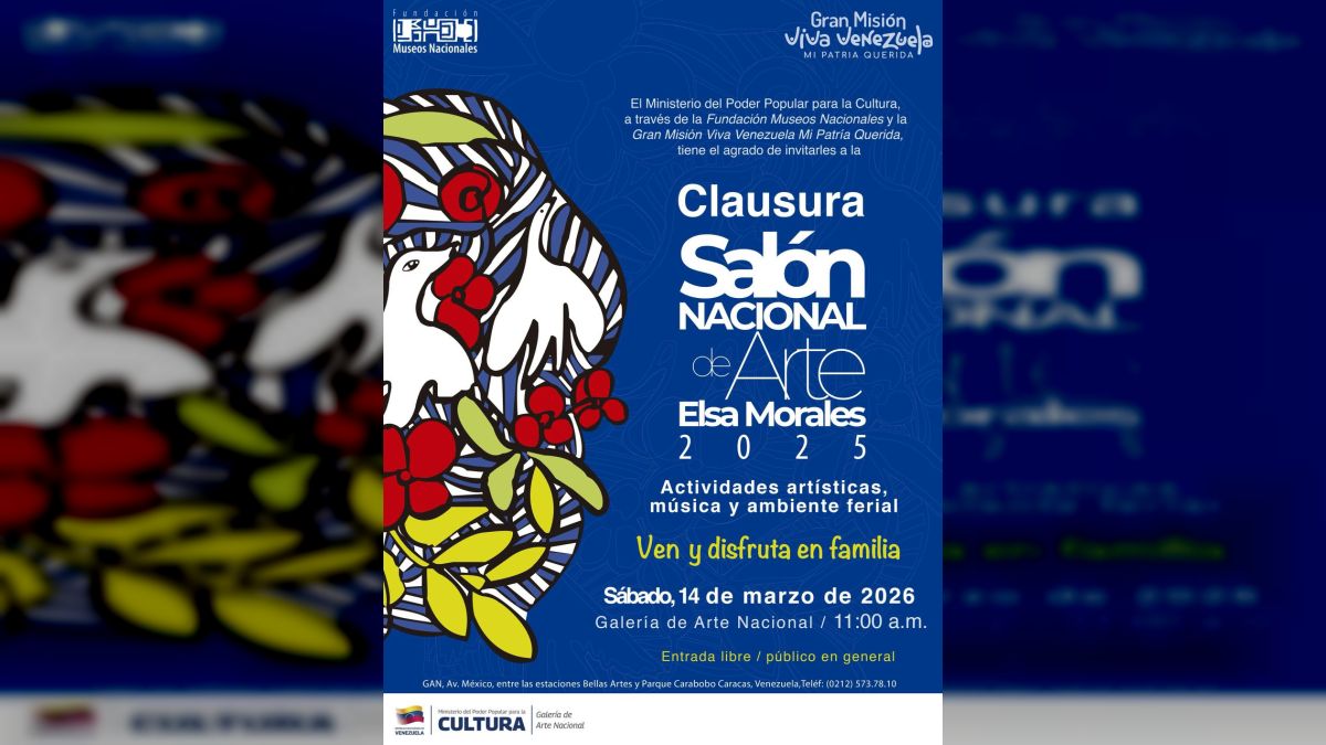 GAN despedirá el Salón Elsa Morales con una gran fiesta cultural